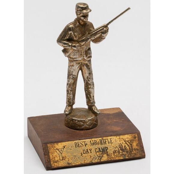 Unknown | Accents | Vintage 97s Ymca Air Rifle Trophy Rusty Crusty ...